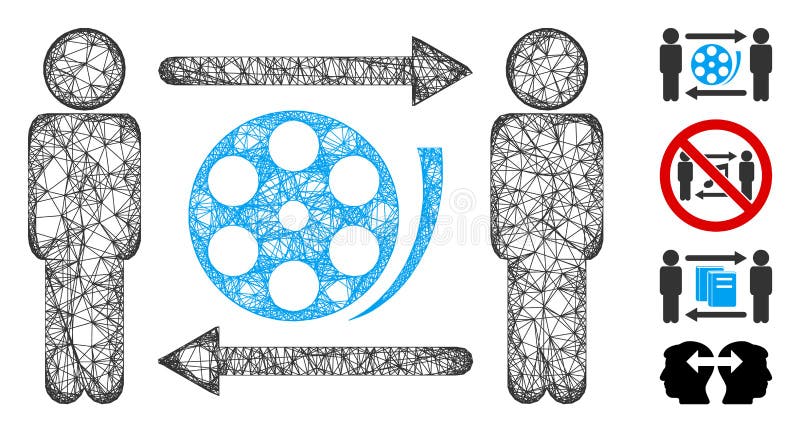 Men Video Exchange Web Vector Mesh Illustration Stock Illustration ...