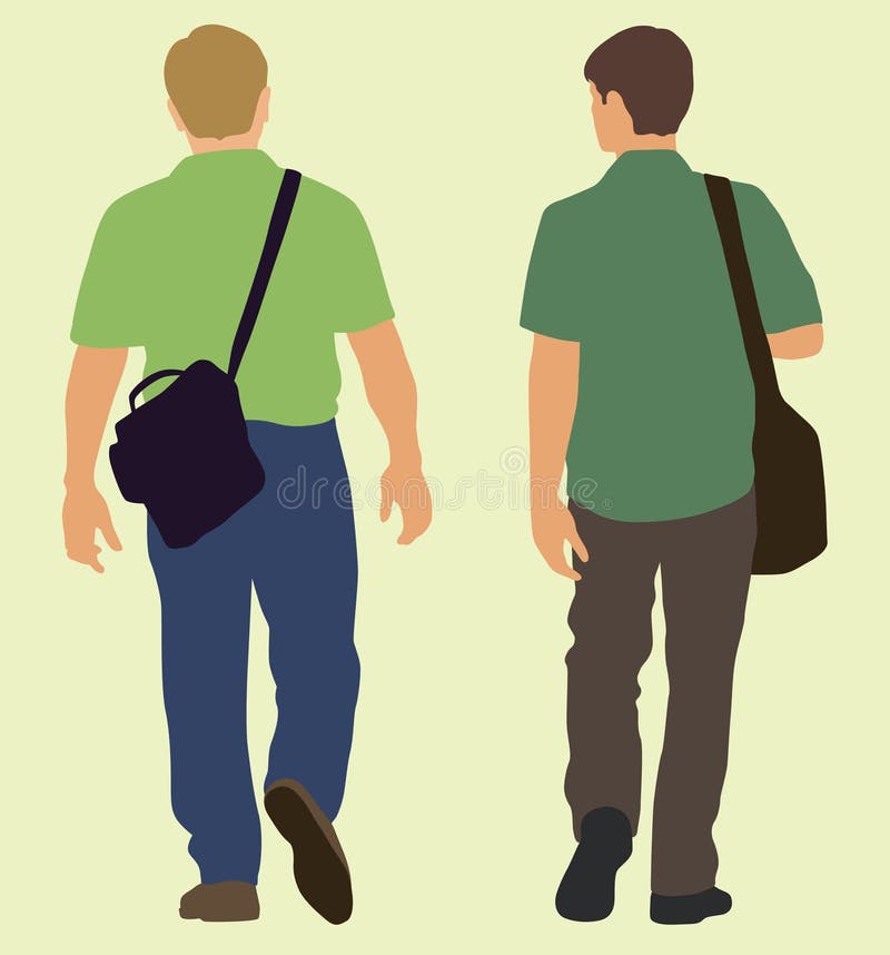 Men Walking Away stock vector. Illustration of rear, vector - 39554972
