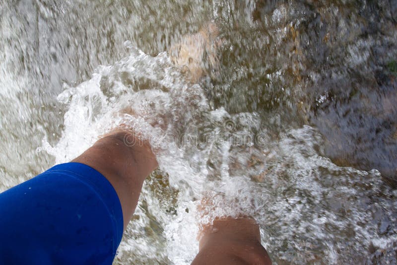 Men walking on the river. stock image. Image of river - 120978643