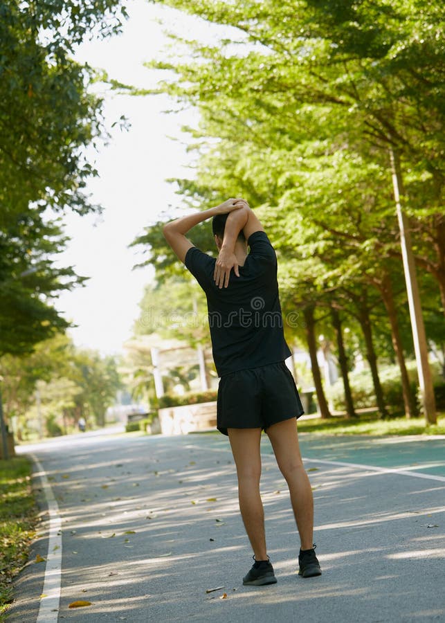 Men Warming Up and Exercise Stock Image - Image of rear, running: 204247983