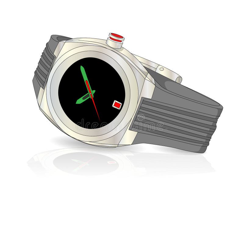 Men Watch Classic Design Vector Stock Vector - Illustration of steel ...