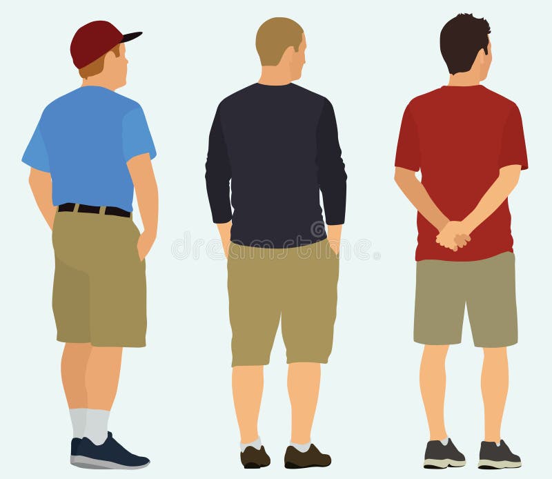 Young Men from Behind stock vector. Illustration of looking - 44310511