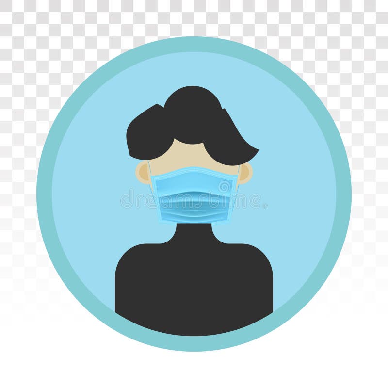 Men Wear Mouth Masks or Face Mask - Vector Flat Icon for Apps or ...