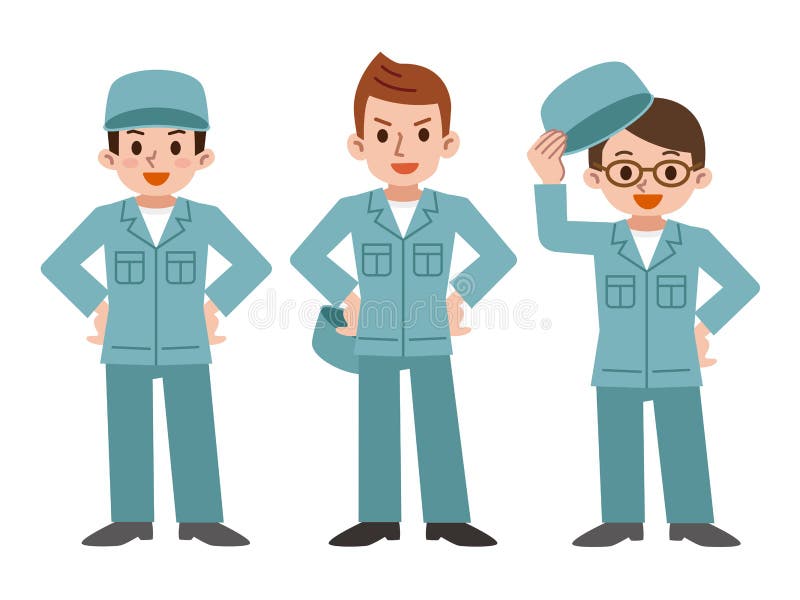 Men wearing work clothes stock vector. Illustration of worker - 90255905