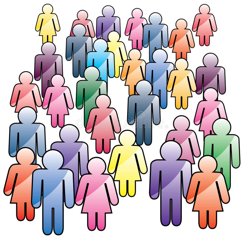 Toon Crowd stock illustration. Illustration of toon, color - 1184993