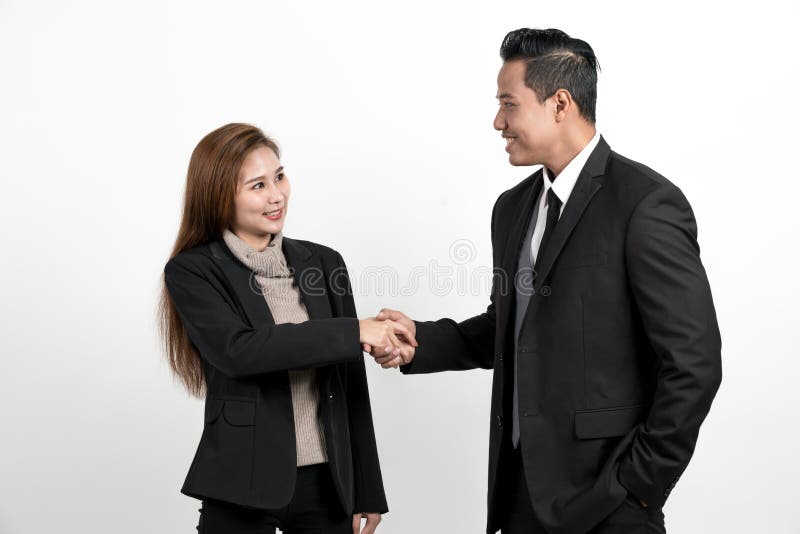 Men and Women Agree in Contract on White Background Stock Photo - Image ...