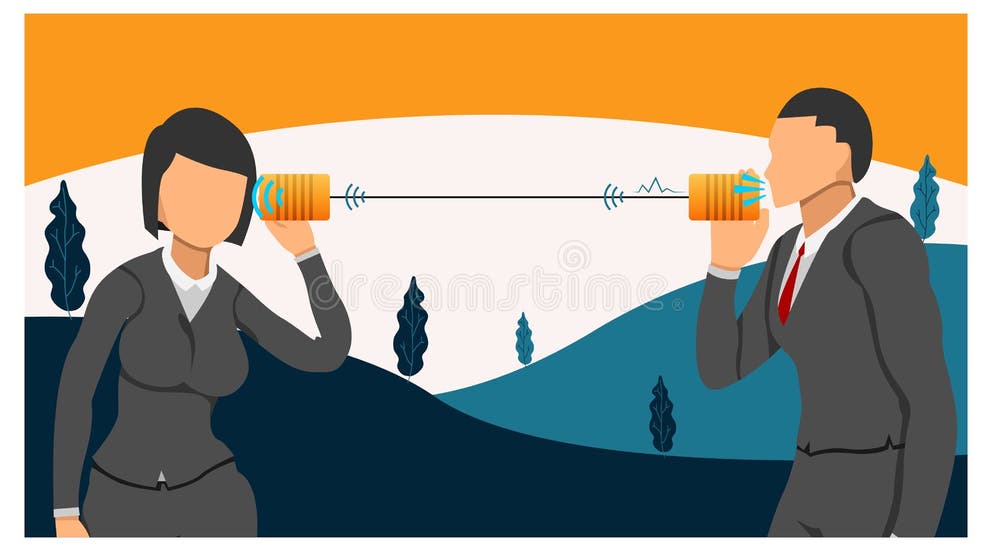 Men and Women Communicate Using Traditional Tools. the Concept of an ...