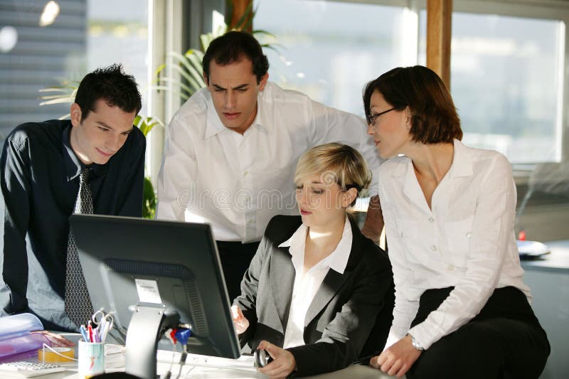Woman at Desk with Laptop Computer Stock Photo - Image of notebook ...