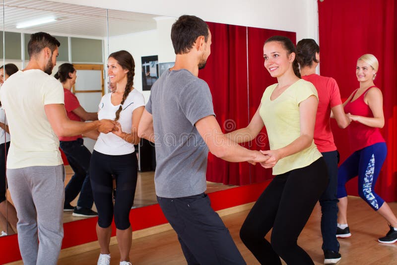 Men and Women Enjoying Active Dance Stock Image - Image of laughing ...
