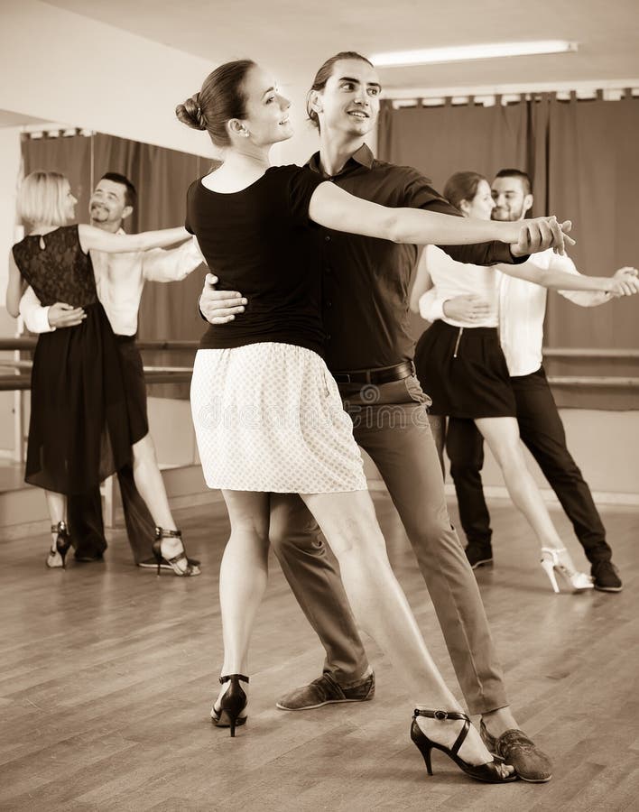 Men and Women Enjoying of Tango in Class Stock Photo - Image of dance ...