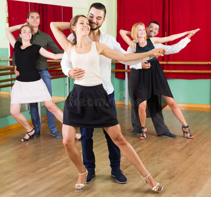 Men and Women Enjoying of Tango in Class Stock Image - Image of ...