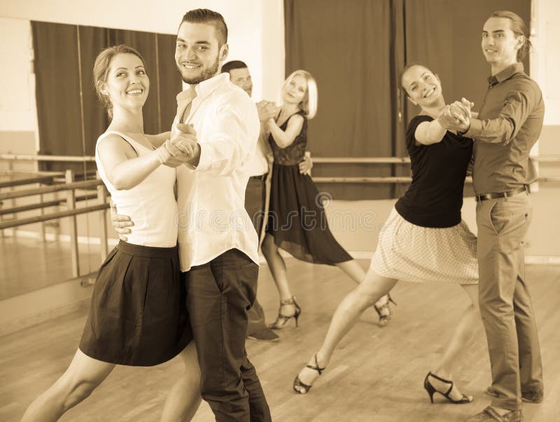 Men and Women Having Dancing Class in Studio Stock Image - Image of ...