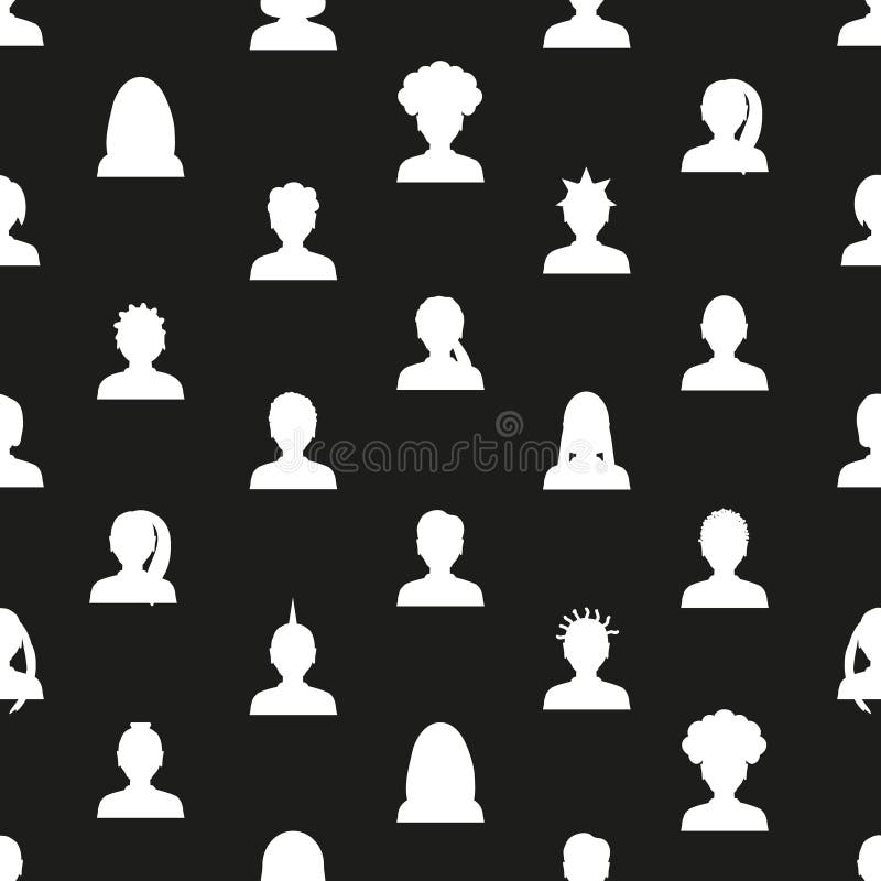 Men and Women Head Simple Avatar Icons Seamless Pattern Eps10 Stock ...