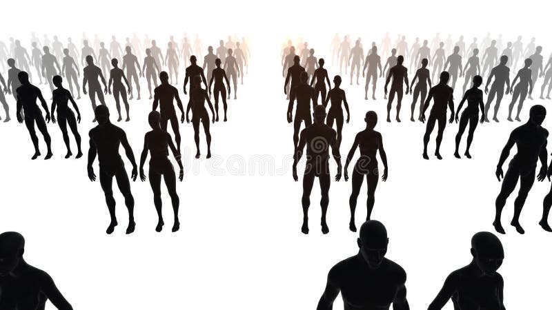 Men Women Silhouettes People Loop Animation Stock Footage - Video of ...