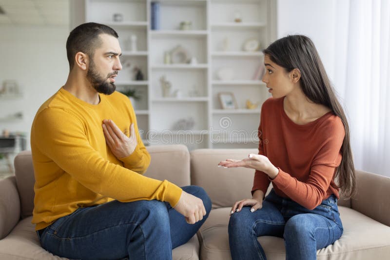 Couple Having a Serious Conversation Stock Image - Image of resolution ...