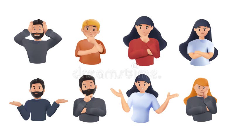 Men and Women are Taking Quizzes and Thinking or Making Difficult ...