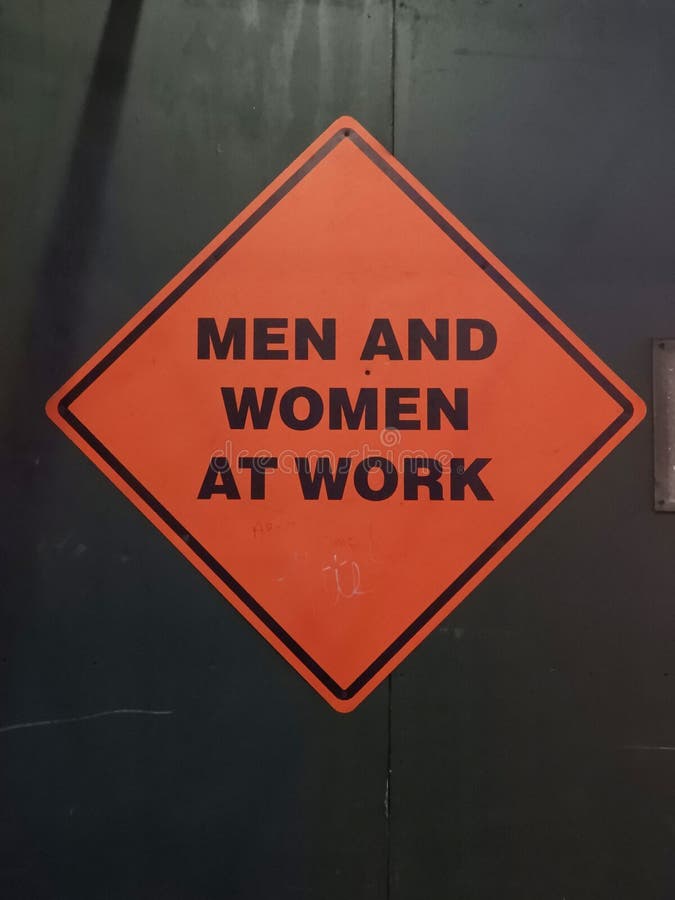 Woman Working Sign
