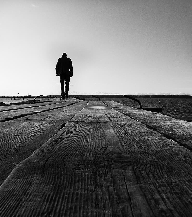 Men on the wooden bridge stock image. Image of bridge - 6888403