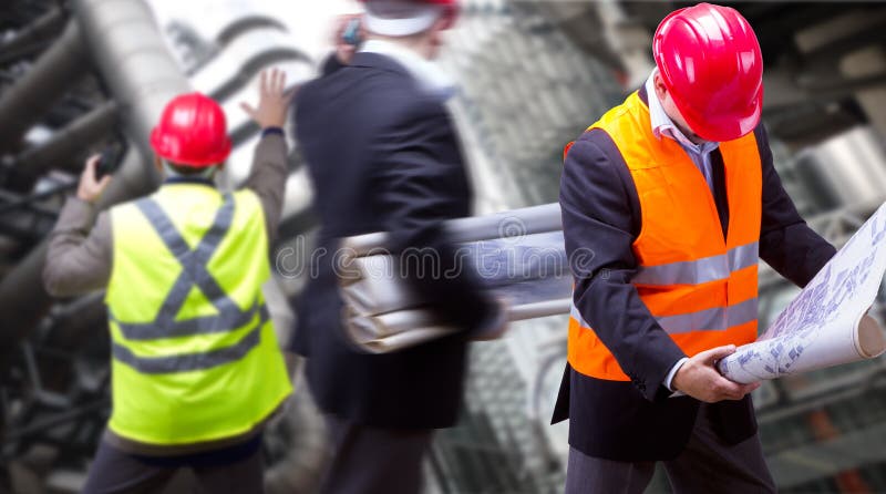 Men at work stock image. Image of builder, phone, helmet - 26796971