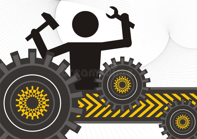 Men at work stock illustration. Illustration of graphic - 9177034