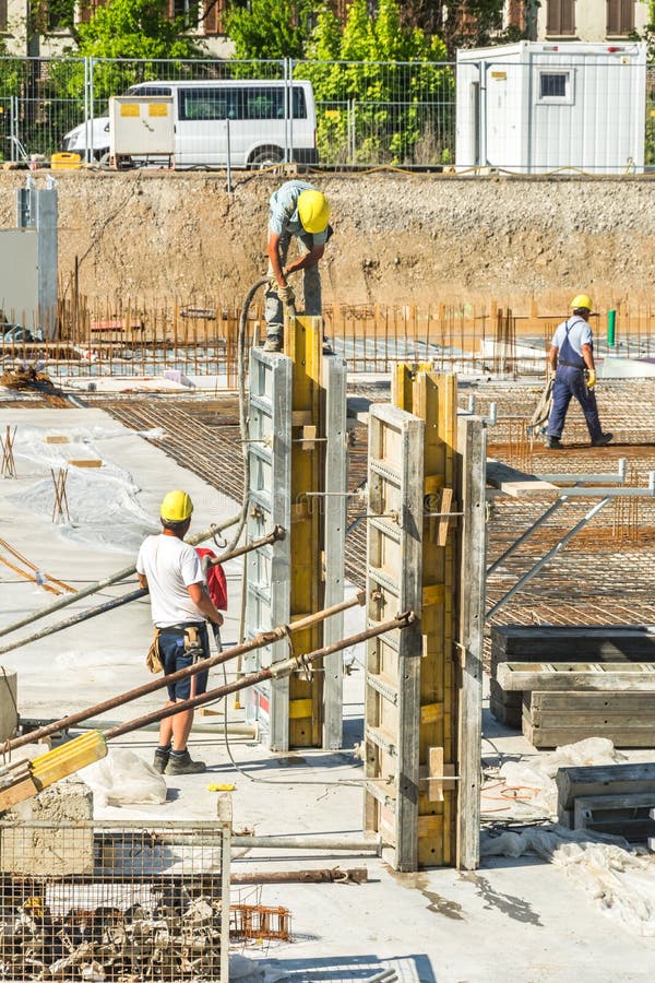 Men at Work on Building Site Editorial Stock Image - Image of civil ...