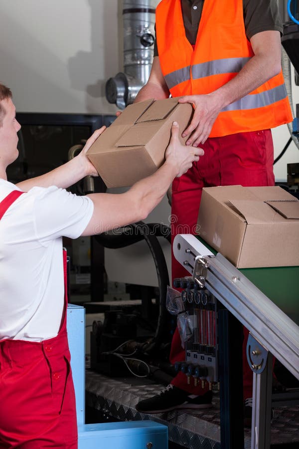 Men during Work at Distribution Warehouse Stock Image - Image of giving ...