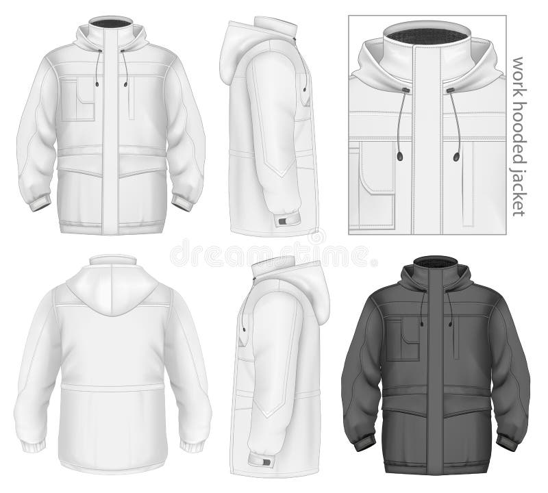 Men work hooded jacket stock vector. Illustration of clothes - 49582168