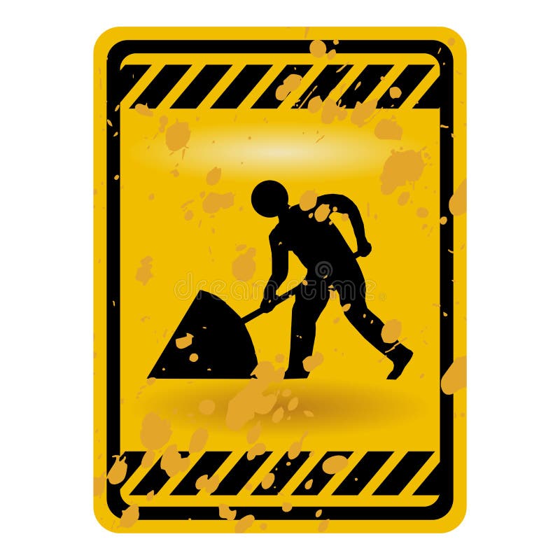 Men at work sign stock vector. Image of black, illustration - 13023582