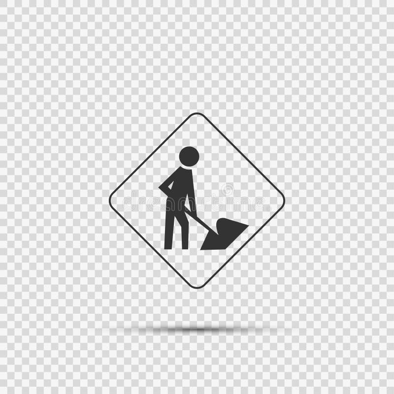 Men at Work Sign on Transparent Background Stock Vector - Illustration ...