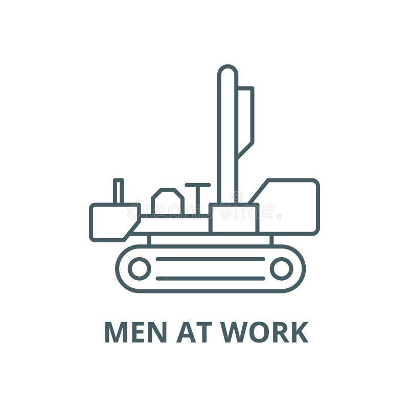 Men at Work Vector Line Icon, Linear Concept, Outline Sign, Symbol ...