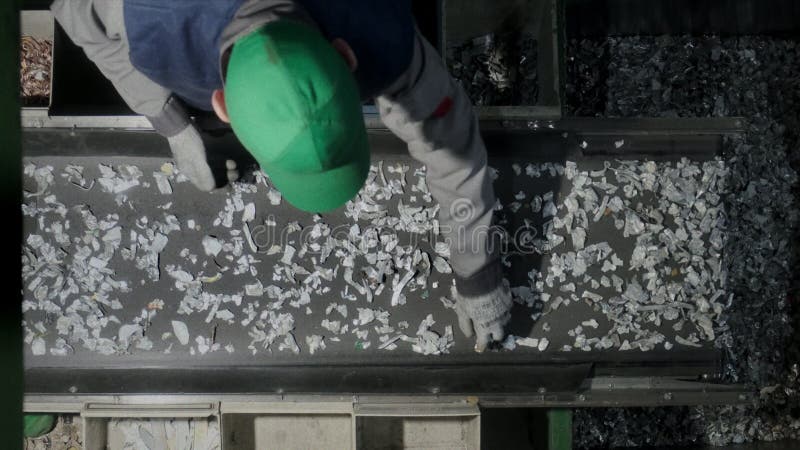 Men of Garbage Processing Plant Sort Trash. Male Workers Sort, Recycle ...
