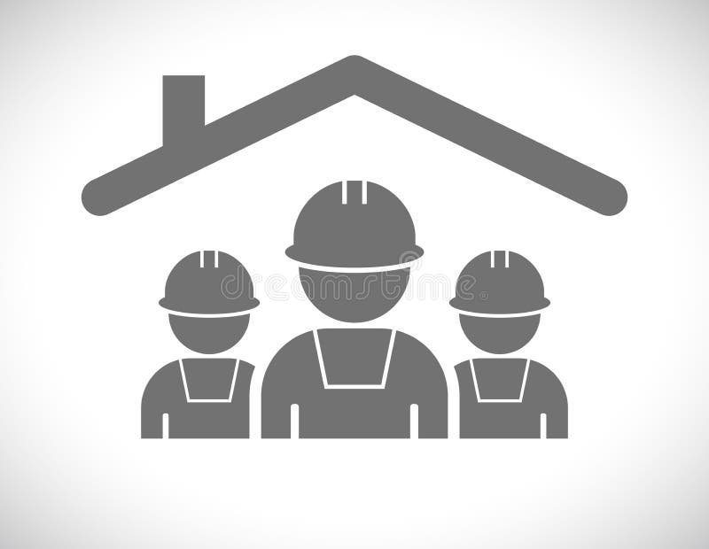 Workers under roof icon stock vector. Illustration of avatar - 201176517