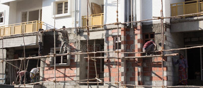 Men Working on Construction Site Editorial Image - Image of india ...
