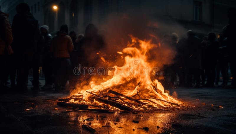 Men Working in the Industry, Burning Firewood Generated by AI Stock ...