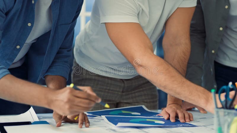 Men Working at Office. Three Men Architectures Working at Office. Hands ...