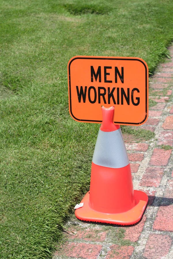 Men working sign stock photo. Image of construction, sign - 26680372