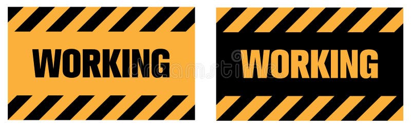 Men working warning sign. stock vector. Illustration of light - 207326468