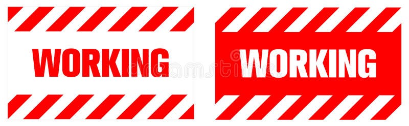 Men working warning sign. stock vector. Illustration of sign - 208259327