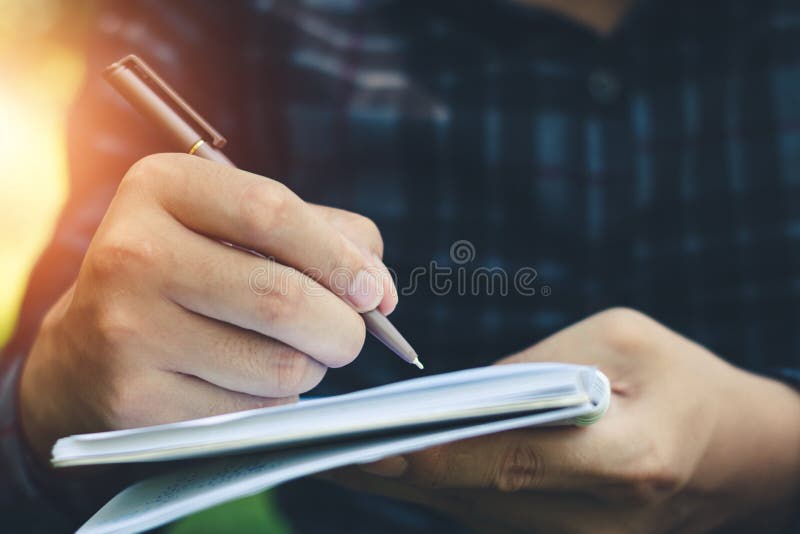 Men Write a Note on the Paper Record Stock Photo - Image of paper ...