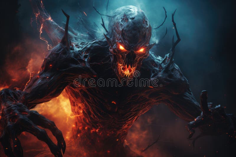 Menacing Alien Monster in Action Pose with Dramatic Dark Background.by ...