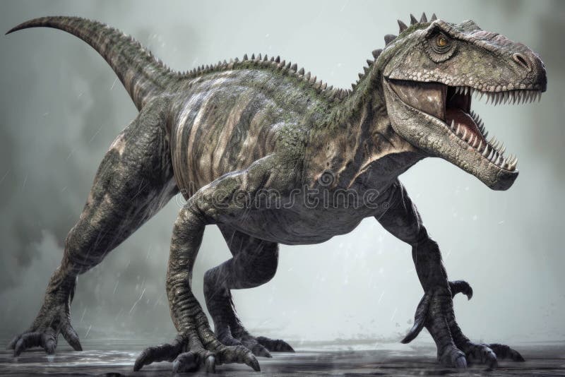 A Menacing Allosaurus with Its Curved Razor Sharp Claws. Stock Photo ...