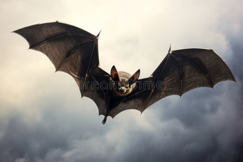 Menacing Black Bat in Flight. Stock Illustration - Illustration of ...