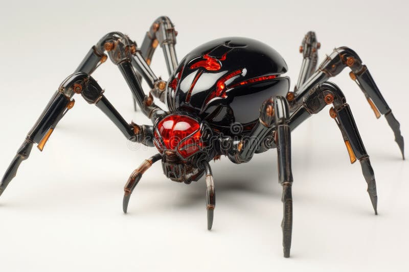 A Menacing Black Spider with Vibrant Red Eyes and Sharp Claws Ready To ...