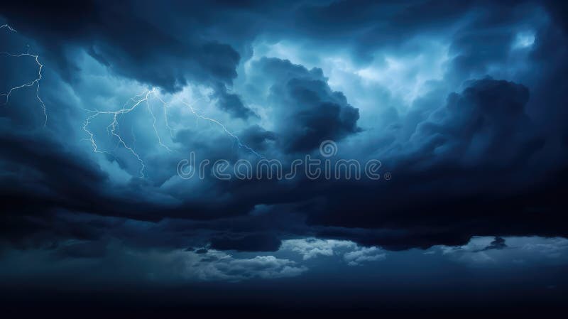 Menacing blue cloud sky stock illustration. Illustration of weather ...