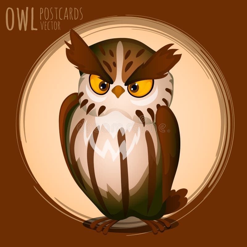 Menacing Brown Owl, Cartoon Series Stock Vector - Illustration of ...