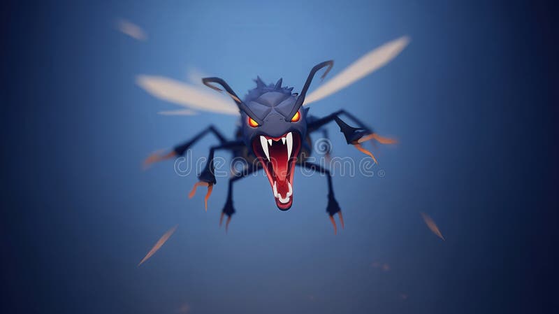 Vicious Cartoon Ant with Sharp Teeth Attacking You. Stock Illustration ...