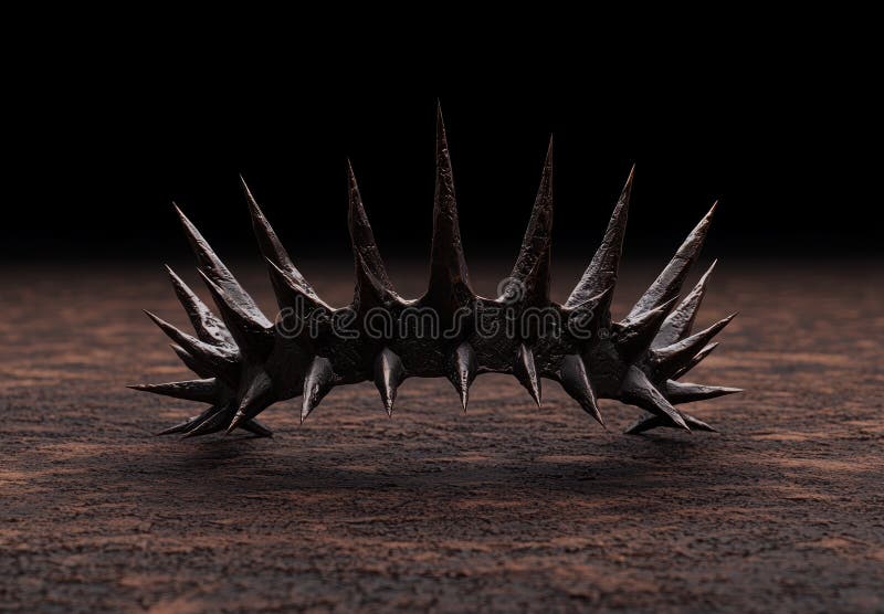 Menacing Dark Spiky Object on Textured Surface Stock Illustration ...