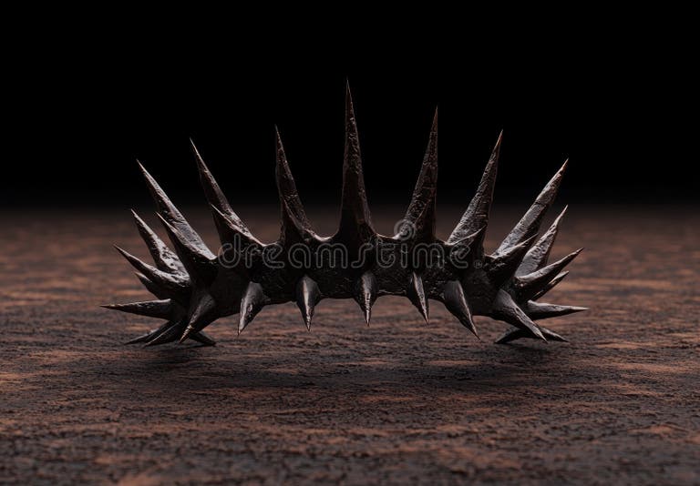 Menacing Dark Spiky Object on Textured Surface Stock Illustration ...