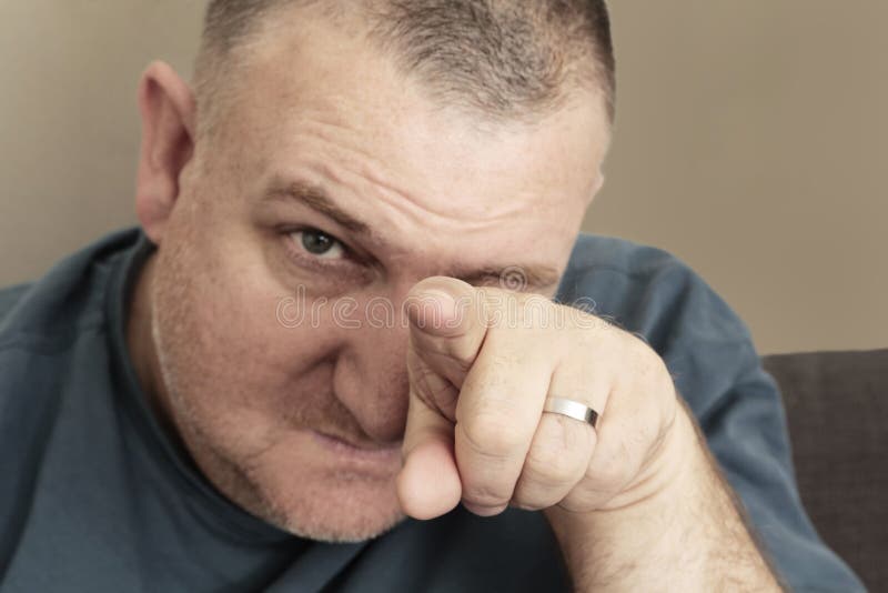 Menacing Man Pointing a Machine Gun Stock Photo - Image of violence ...