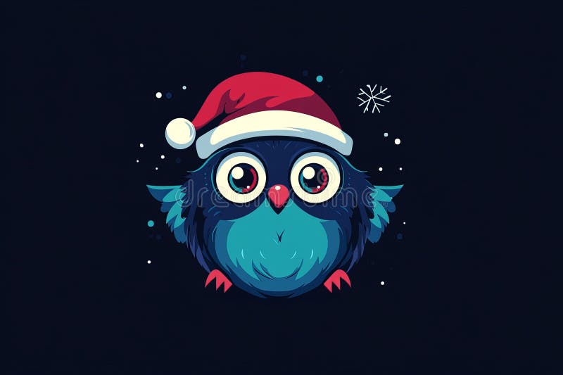 A Menacing Monster with a Red Eye and a Red Santa Hat on Its Head. the ...